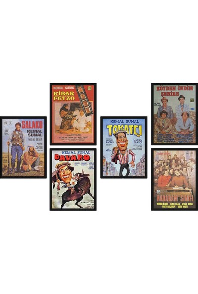 Hero Tasarım Yeşilçam 6 Parça Mdf TABLOGMZ155