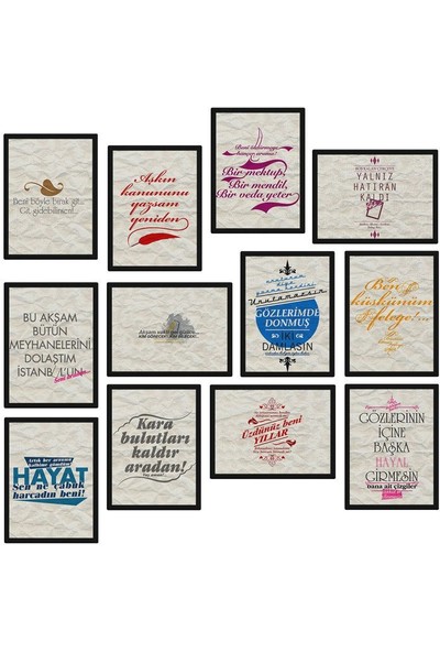 Hero Tasarım Kırışmış Kağıt 12 Parça Mdf TABLOZLLTB156