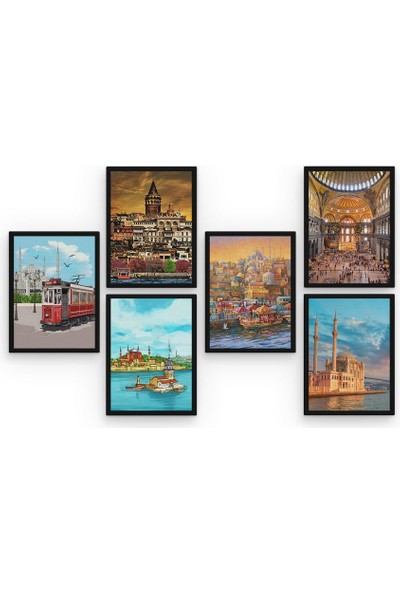 Hero Tasarım Istanbul 6 Parça Mdf TABLOGMZ483