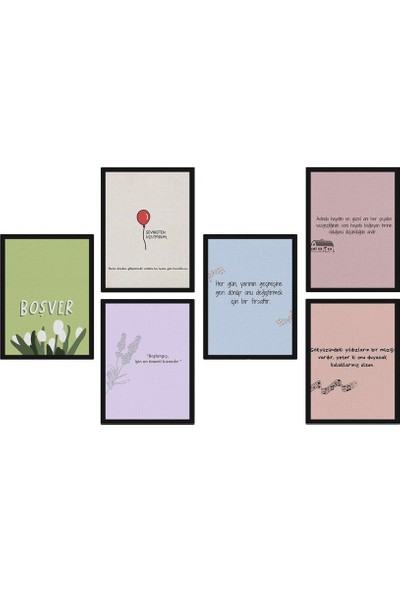 Hero Tasarım Motivasyon 6 Parça Mdf TABLOGMZ176