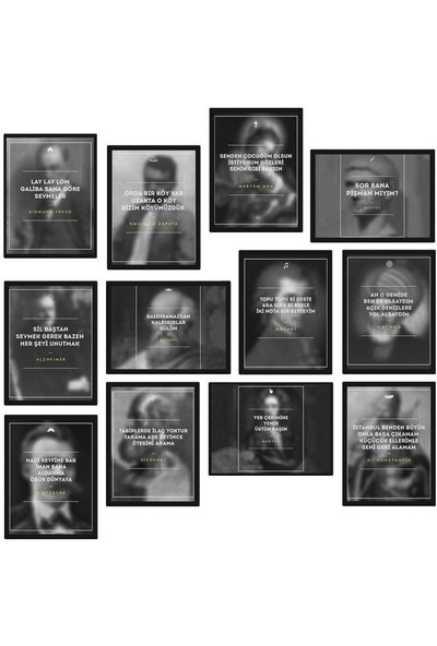 Hero Tasarım Sözler 12 Parça Mdf TABLOZLLTB159