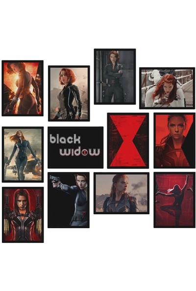 Hero Tasarım Black Widow 12 Parça Mdf TABLOZLLTB321