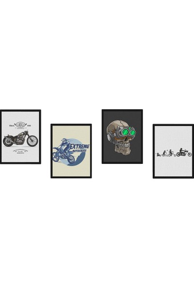 Hero Tasarım Motorsiklet 4 Parça Mdf TABLOSLA252