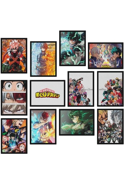 Hero Tasarım My Hero Academia 12 Parça Mdf TABLOZLLTB350 Hero Tasarım My Hero Academia 12 Parça Mdf TABLOZLLTB350