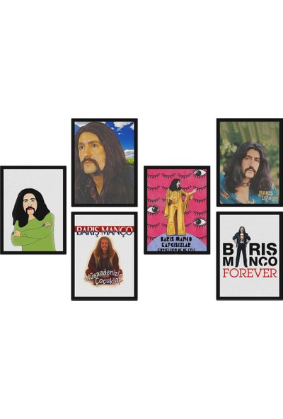 Hero Tasarım Barış Manço 6 Parça Mdf TABLOGMZ225 Hero Tasarım Barış Manço 6 Parça Mdf TABLOGMZ225