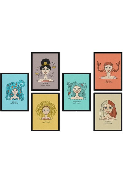 Hero Tasarım Burçlar 6 Parça Mdf TABLOGMZ507