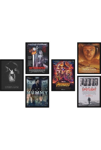 Hero Tasarım Film Kapakları 6 Parça Mdf TABLOGMZ184