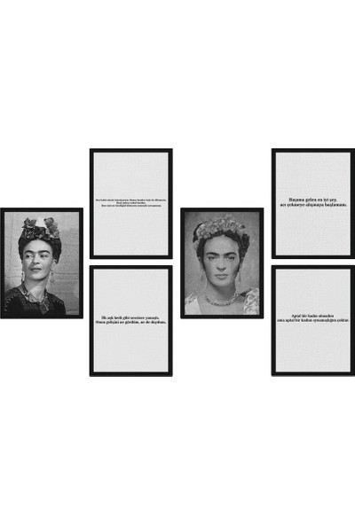 Hero Tasarım Frida Kahlo 6 Parça Mdf TABLOGMZ316 Hero Tasarım Frida Kahlo 6 Parça Mdf TABLOGMZ316