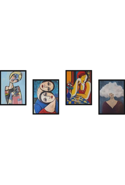 Hero Tasarım Ekspresyonizm 4 Parça Mdf TABLOSLA533
