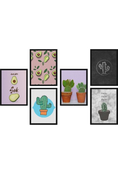 Hero Tasarım Kaktüs 6 Parça Mdf TABLOGMZ172