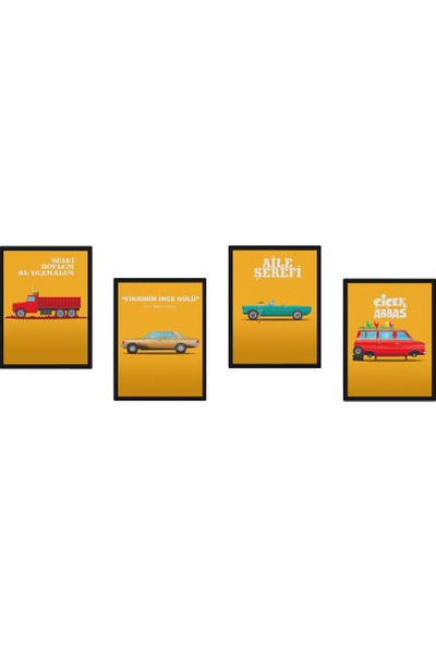 Hero Tasarım Yeşilçam 4 Parça Mdf TABLOSLA166