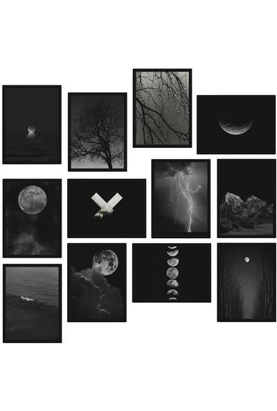 Hero Tasarım Siyah 12 Parça Mdf TABLOZLLTB301