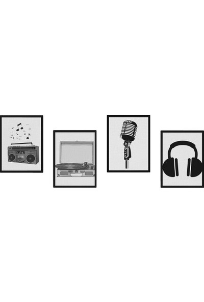 Hero Tasarım Müzik 4 Parça Mdf TABLOSLA389 Hero Tasarım Müzik 4 Parça Mdf TABLOSLA389