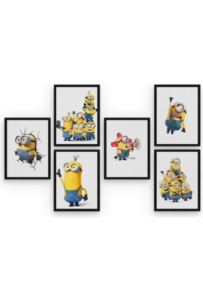 Hero Tasarım Minion 6 Parça Mdf TABLOGMZ433