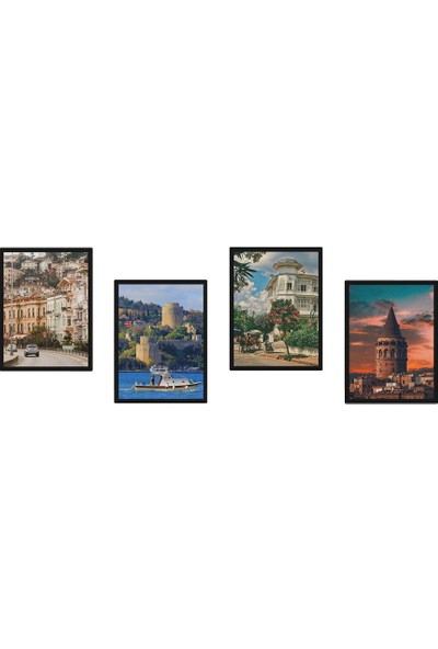 Hero Tasarım Istanbul 4 Parça Mdf TABLOSLA259