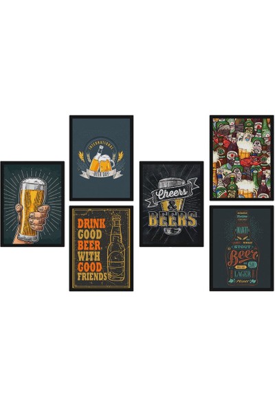 Hero Tasarım Beer 6 Parça Mdf TABLOGMZ240 Hero Tasarım Beer 6 Parça Mdf TABLOGMZ240