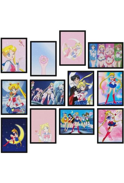 Hero Tasarım Sailor Moon 12 Parça Mdf TABLOZLLTB359