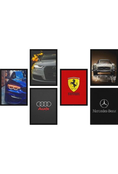 Hero Tasarım Arabalar 6 Parça Mdf TABLOGMZ217