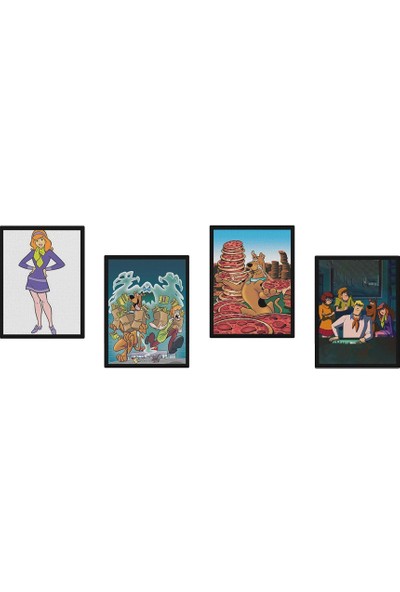 Hero Tasarım Scooby Doo 4 Parça Mdf TABLOSLA499