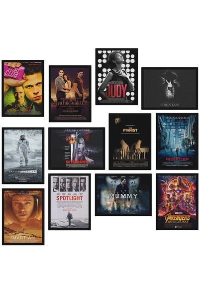 Hero Tasarım Film Kapakları 12 Parça Mdf TABLOTGTB1278