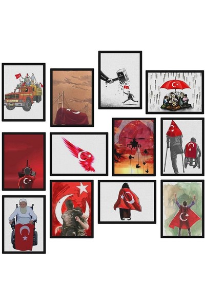 Hero Tasarım 15 Temmuz 12 Parça Mdf TABLOZLLTB303