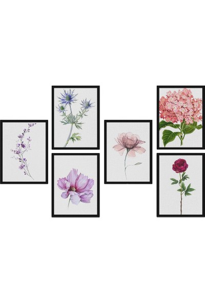Hero Tasarım Çiçek 6 Parça Mdf TABLOGMZ197