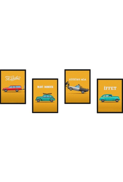 Hero Tasarım Yeşilçam 4 Parça Mdf TABLOSLA167