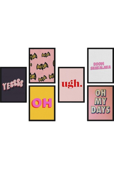 Hero Tasarım Renkli Söz 6 Parça Mdf TABLOGMZ268 Hero Tasarım Renkli Söz 6 Parça Mdf TABLOGMZ268