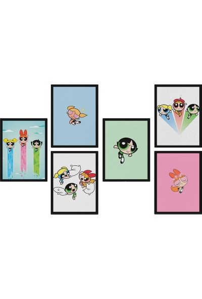 Hero Tasarım Powerpuff Girls 6 Parça Mdf TABLOGMZ220 Hero Tasarım Powerpuff Girls 6 Parça Mdf TABLOGMZ220