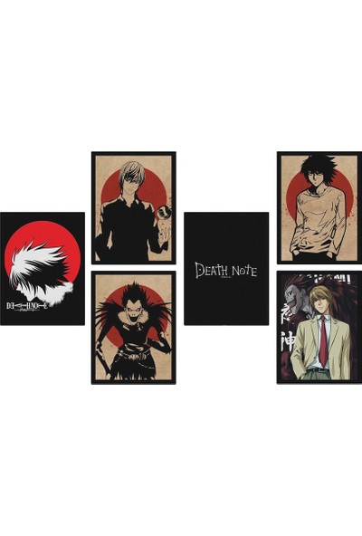 Hero Tasarım Death Note 6 Parça Mdf TABLOGMZ334 Hero Tasarım Death Note 6 Parça Mdf TABLOGMZ334
