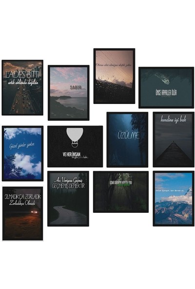 Hero Tasarım Motivasyon 12 Parça Mdf TABLOTGTB1273