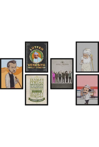 Hero Tasarım Leyla Ile Mecnun 6 Parça Mdf TABLOGMZ169