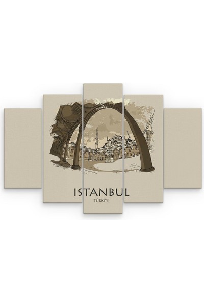 Hero Tasarım Istanbul Camii 5 Parça Mdf TABLOTGTB737