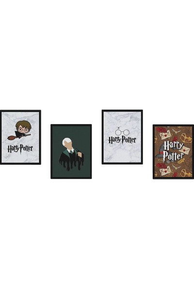 Hero Tasarım Harry Potter 4 Parça Mdf TABLOSLA232 Hero Tasarım Harry Potter 4 Parça Mdf TABLOSLA232