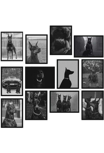 Hero Tasarım Doberman 12 Parça Mdf TABLOZLLTB341