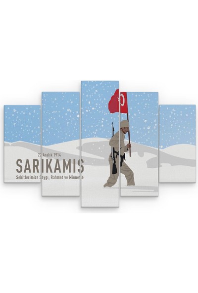 Hero Tasarım Sarıkamış 5 Parça Mdf TABLOTGTB1047 Hero Tasarım Sarıkamış 5 Parça Mdf TABLOTGTB1047