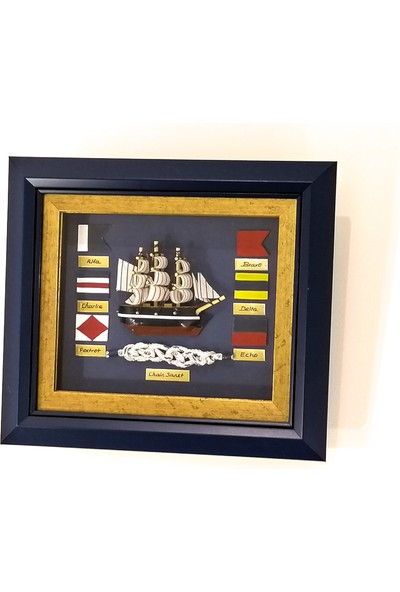 Deniz Marine Navy Blue Dekoratif Bayraklı Pano 26X29