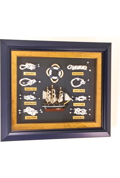 Deniz Marine Lacivert Navy Blue Gemici Düğümleri Panosu 31X36 Deniz Marine Lacivert Navy Blue Gemici Düğümleri Panosu 31X36