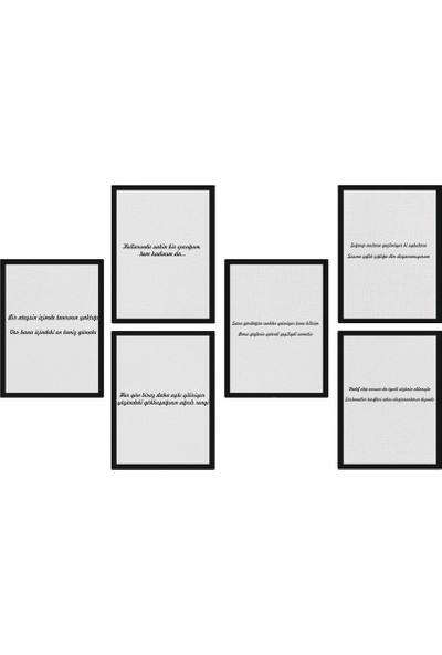 Hero Tasarım Yıldız Tilbe 6 Parça Mdf TABLOGMZ250