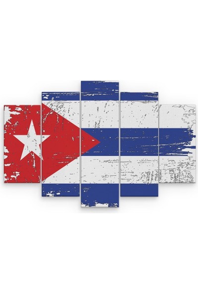 Hero Tasarım Küba Bayrağı 5 Parça Mdf TABLOTGTB956
