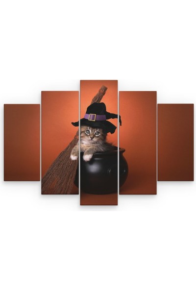 Hero Tasarım Cadı Kedi 5 Parça Mdf TABLOTGTB2235 Hero Tasarım Cadı Kedi 5 Parça Mdf TABLOTGTB2235