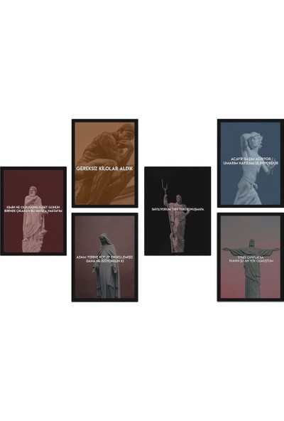 Hero Tasarım Heykel Kafası 6 Parça Mdf TABLOGMZ190