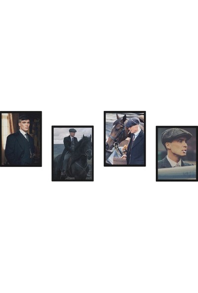 Hero Tasarım Tom Shelby 4 Parça Mdf TABLOSLA507 Hero Tasarım Tom Shelby 4 Parça Mdf TABLOSLA507