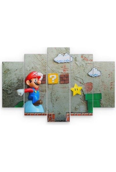 Hero Tasarım Süper Mario 5 Parça Mdf TABLOTGTB1120 Hero Tasarım Süper Mario 5 Parça Mdf TABLOTGTB1120