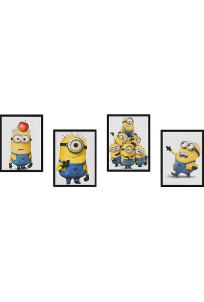 Hero Tasarım Minion 4 Parça Mdf TABLOSLA491