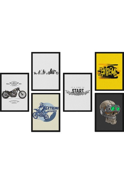 Hero Tasarım Motorsiklet 6 Parça Mdf TABLOGMZ216