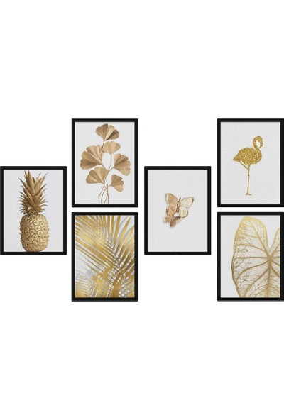 Hero Tasarım Gold 6 Parça Mdf TABLOGMZ295