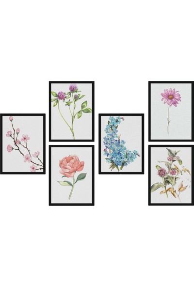 Hero Tasarım Çiçek 6 Parça Mdf TABLOGMZ198