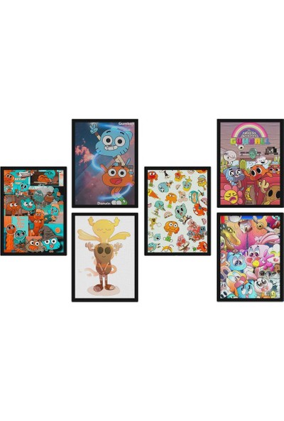 Hero Tasarım Gumball 6 Parça Mdf TABLOGMZ181