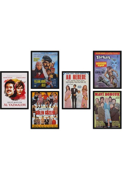 Hero Tasarım Yeşilçam 6 Parça Mdf TABLOGMZ157